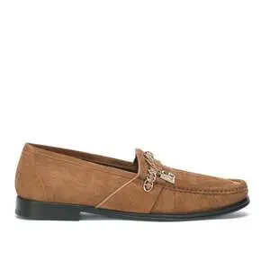 Dolce & Gabbana Suede Loafers With Logo Charm Detail