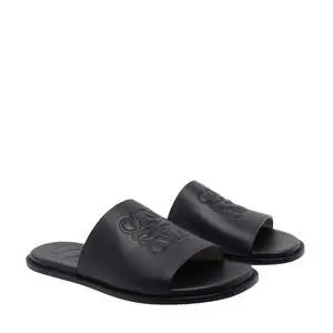 Loewe Anagram Embossed Leather Slides
