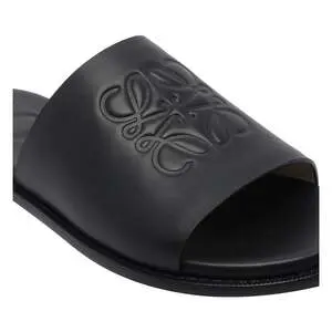 Loewe Anagram Embossed Leather Slides