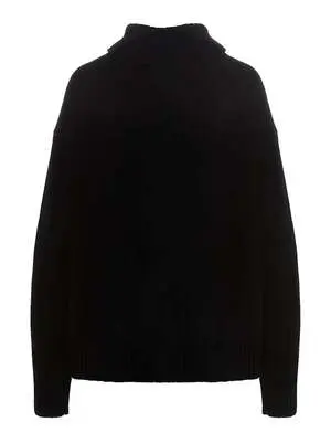 JIL SANDER Cashmere Blend High Neck Sweater - Black