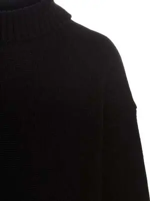 JIL SANDER Cashmere Blend High Neck Sweater - Black