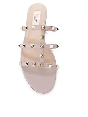 Valentino Garavani Rockstud Leather Block Heel Sandals