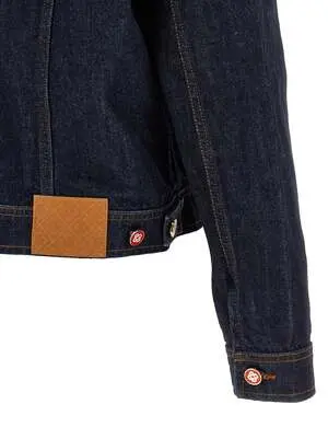 Casablanca Denim Jacket With Contrast Stitching And Logo Embroidery