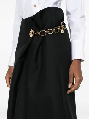 Celine Wool Midi Skirt With Chain Detail
