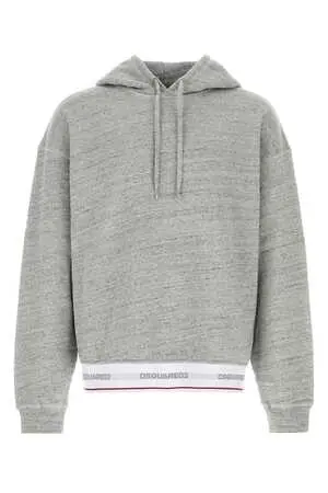 Dsquared2 Melange Grey Cotton Oversize Hoodie - Gray