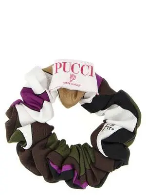Emilio Pucci Iride" Print Silk Twill Hair Elastic