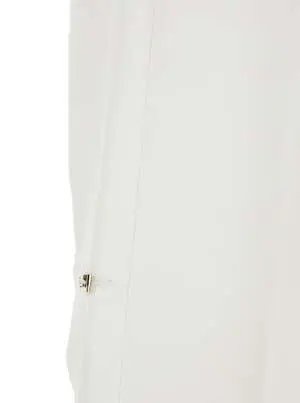 Fendi White Cotton Trousers With Straight Leg And Drawstring Detail