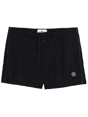 Stone Island Swim Shorts With Logo Patch - Blue