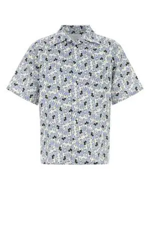 Prada Prada Men Printed Poplin Shirt Multicolor