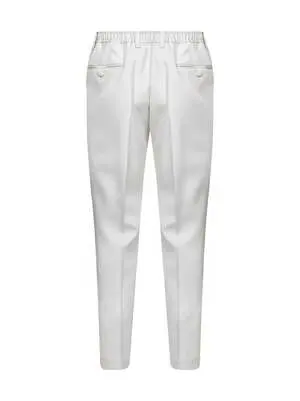 Dolce & Gabbana Light Beige Wool Poplin Trousers - Multicolor