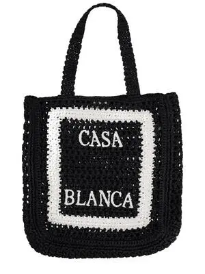 Casablanca Woven Tote Bag - Black