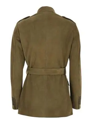 Tagliatore Single-breasted Leather Jacket With Belt - Multicolor