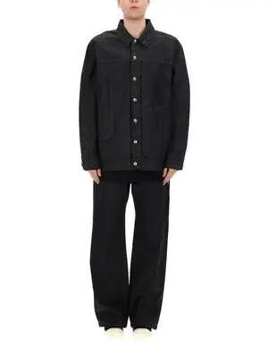 Rick Owens Jumbo Worker Jacket In Cotton - Black
