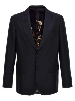 Etro Single-breasted Jacquard Blazer - Blue