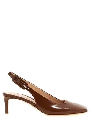 GIANVITO ROSSI Gianvito Rossi Slingbacks With Square Toe And Adjustable Strap Brown