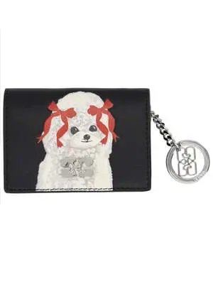 GANNI Flap Puddle Card Holder - Black