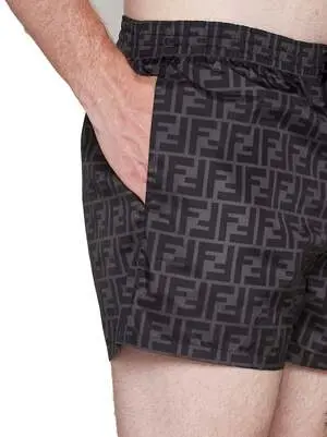 Fendi Technical Fabric Ff Pattern Swim Trunks - Multicolor