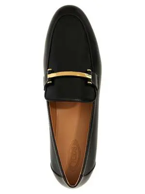 TOD'S Leather Horsebit Loafers - Black