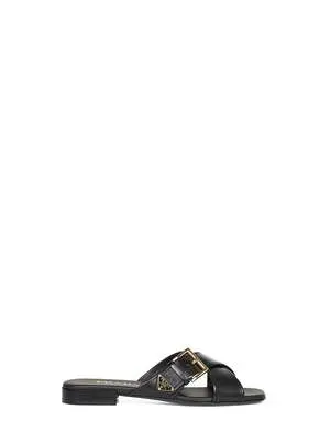 Prada Black Leather Slides With Buckle - Multicolor