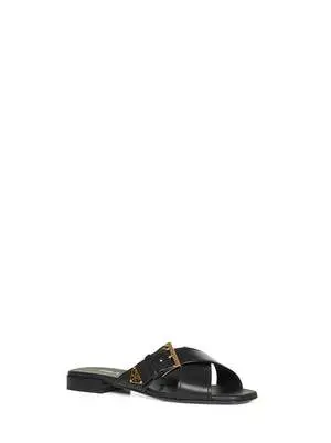 Prada Black Leather Slides With Buckle - Multicolor