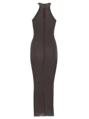 Rick Owens Silk Blend Midi Dress - Brown
