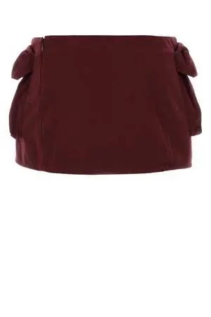 Miu Miu Burgundy Cotton Mini Skirt