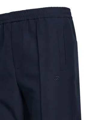 Gucci Dark Blue Technical Panama Sportswear Trousers - Multicolor