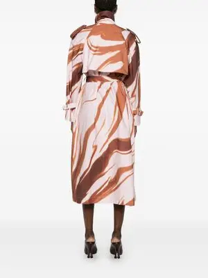 Dries Van Noten Printed Cotton Trench Coat - Multicolor