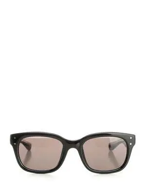 Balenciaga Silver Geometric Frame Sunglasses - Black