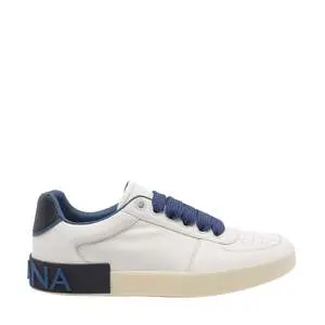 Dolce & Gabbana Portofino Leather Sneakers - White