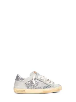 GOLDEN GOOSE Super-star" Suede And Glitter Sneakers - Multicolor