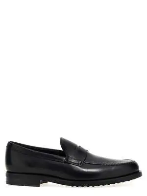 TOD'S Formal Leather Loafers With Rubber Sole - Black