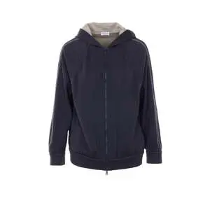 Brunello Cucinelli Zipped Hooded Sweatshirt - Gray