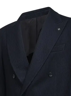 Tagliatore Blue Barré Jersey Double-breasted Balzer