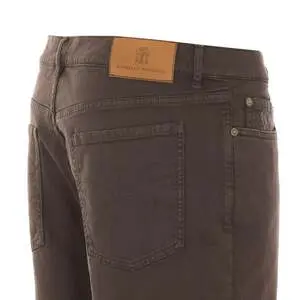 Brunello Cucinelli Tailored Cotton Trousers - Brown