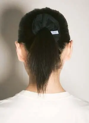 Prada Re-nylon Scrunchie With Logo Plaque - Black