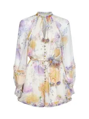 Zimmermann Dahlia Print Viscose Playsuit - Multicolor