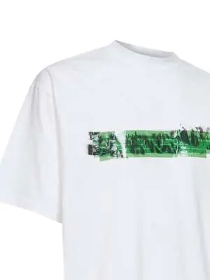 Balenciaga White Messy Spray Medium Fit T-shirt - Multicolor