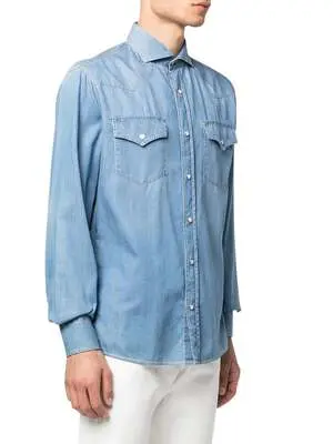 Brunello Cucinelli Long-sleeved Denim Shirt