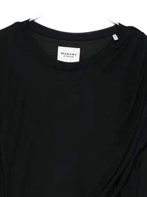 Isabel Marant Étoile Black Draped Detail Long Sleeve Sweater