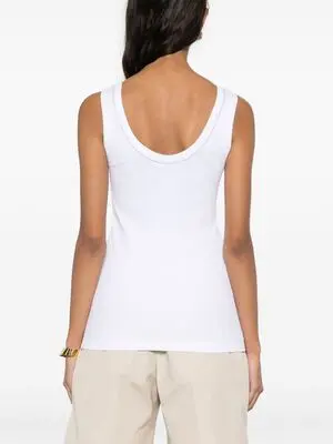 Brunello Cucinelli Sleeveless Scoop Neck Ribbed Tank - Multicolor