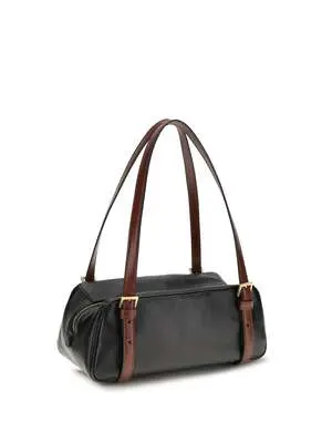 Versace Emblème Bowling Nappa Shoulder Bag With Medusa Accessory