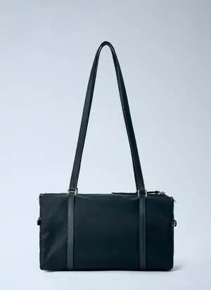 Prada Bauletto Large Re-nylon And Saffiano Shoulder Bag - Black