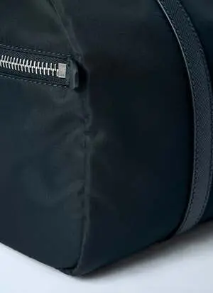 Prada Bauletto Large Re-nylon And Saffiano Shoulder Bag - Black