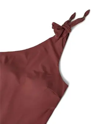 Brunello Cucinelli One-shoulder Swimsuit With Embellished Knot Detail - Multicolor