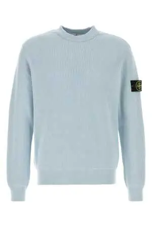 Stone Island Light Cotton Ribbed Crewneck Pullover - Blue
