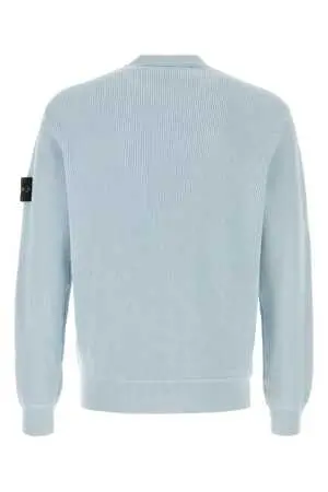 Stone Island Light Cotton Ribbed Crewneck Pullover - Blue