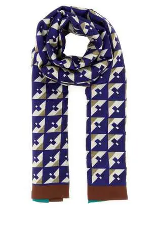Miu Miu Printed Silk Foulard - Multicolor