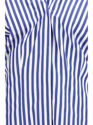 Givenchy Striped Cotton Shirt With Cut-out Detail - Blue