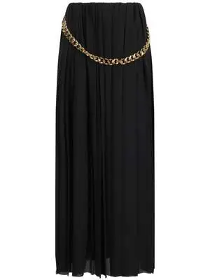 Balenciaga Pleated Chain Embellished Skirt - Multicolor